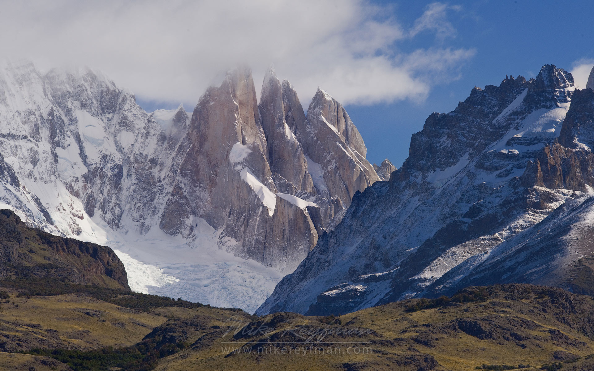 Cerro Torre Massif from Ruta 40. Santa Cruz, Patagonia, Argentina ...